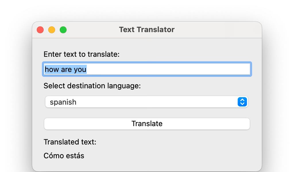 Translator GUI Program with Python and PyQt6