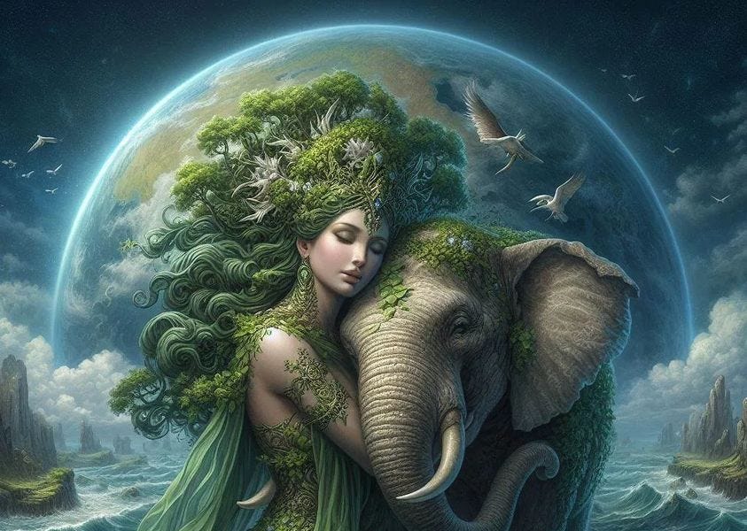 Of Elephants and Humans: the Most Advanced Creatures of Earth's Biosphere