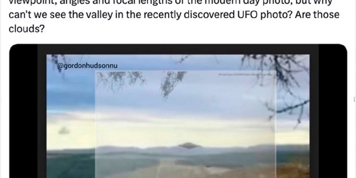 Is the Calvine UFO actually a distant mountaintop peeking through the mist?