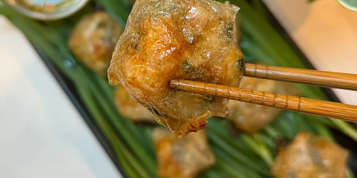 Baked Shrimp and Chive Rice Paper Dumplings