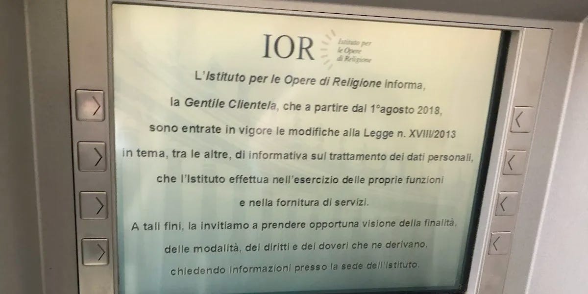 How the IOR became the Vatican’s most bankable institution