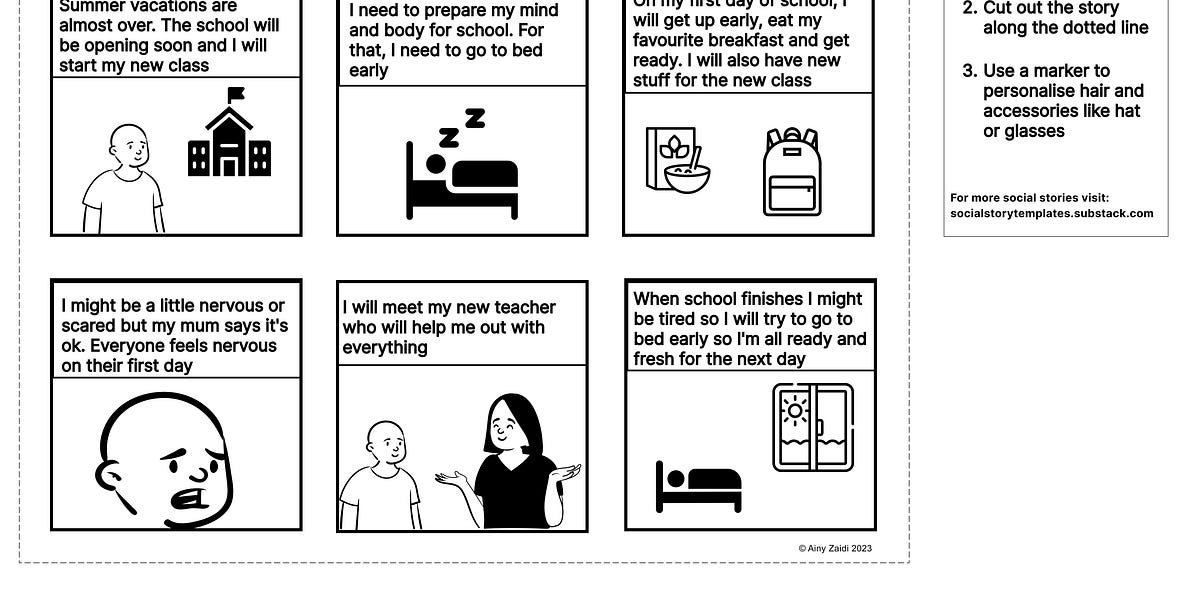 Back to School - by Ainy Zaidi - Social Story Templates