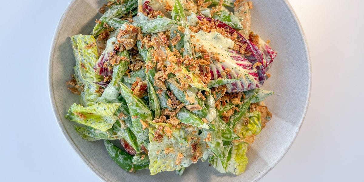 Sugar Snap Peas with Basil Ranch - by Frankie Celenza