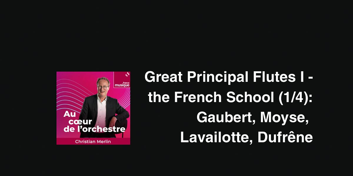 Great flute soloists - the French school