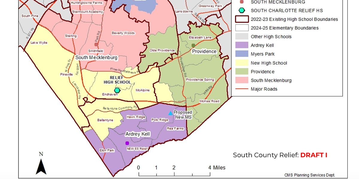 BREAKING: CMS unveils latest south Charlotte school boundary maps