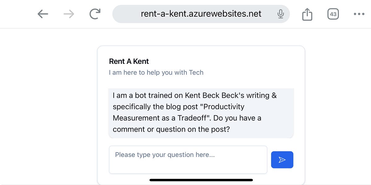 Debut of Rent-a-Kent - by Kent Beck