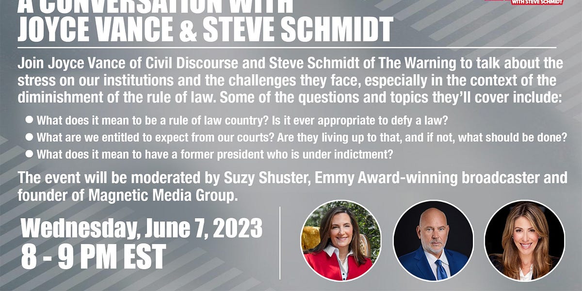 EVENT: A Conversation with Joyce Vance & Steve Schmidt