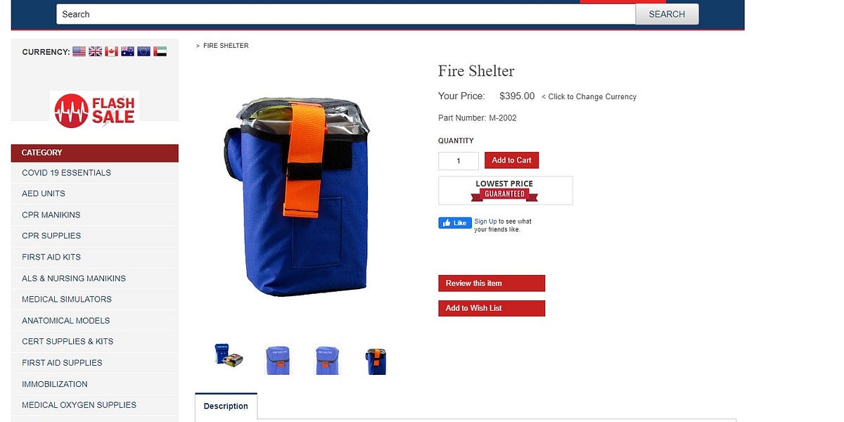 Fake Fire Shelters on the Market. - The Hotshot Wake Up