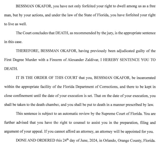 Orange County: Bessman Okafor resentenced to death