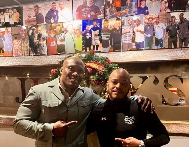 Bobby Lashley at Jimmy's Famous Seafood - by Jeff Quinton