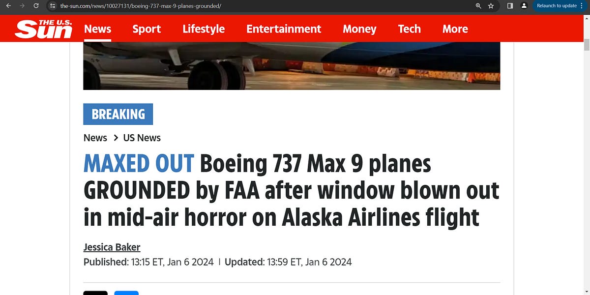 Boeing 737 Max 9 GROUNDED by FAA! 'Boeing 737 Max 9 planes GROUNDED by ...