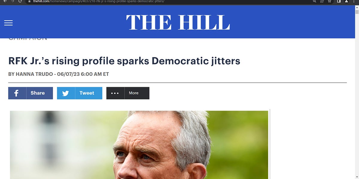 Bobby Kennedy's (RFK Jr.’s) rising profile (rising poll numbers) sparks ...