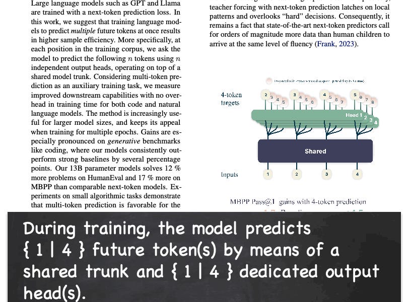 Better & Faster Large Language Models via Multi-token Prediction