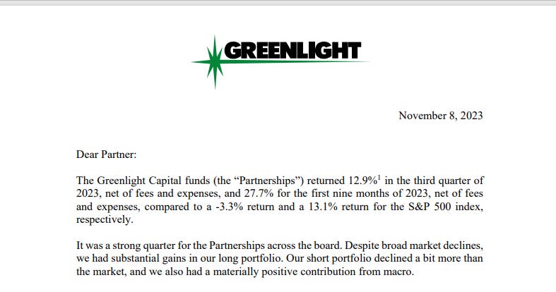 Founders: Greenlight Capital's Investor Letter - by VBL