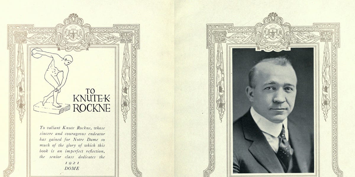 Today's Tidbit... Knute Rockne, Notre Dame’s Famous Track Coach