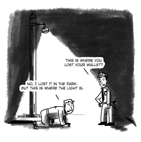 Looking for your keys under the light