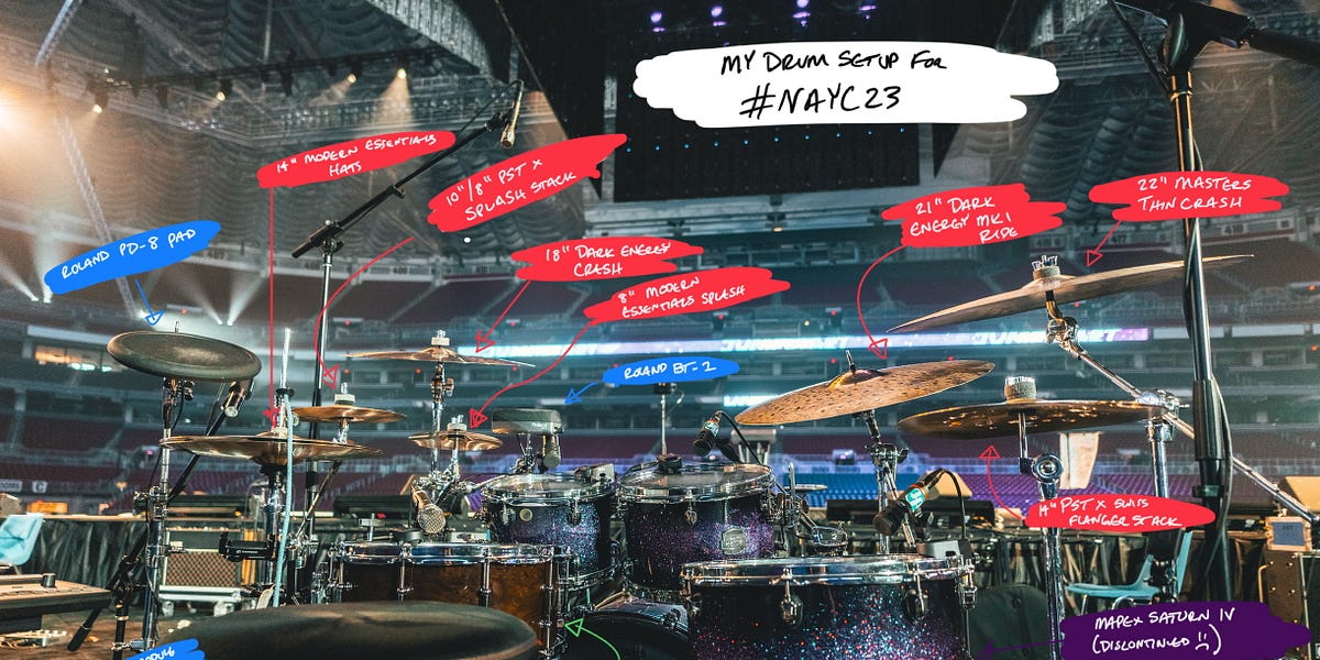 A quick breakdown of my drum setup for #NAYC23