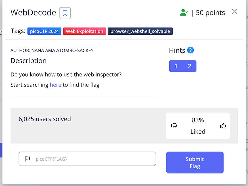 PicoCTF 2024 — WebDecode - VISCID’s Substack