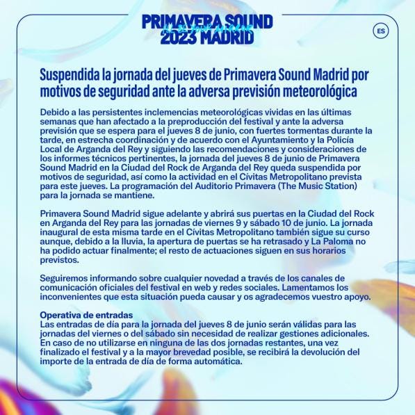 El recinto "imbatible" del Primavera Sound, la basura de Primal Scream ...