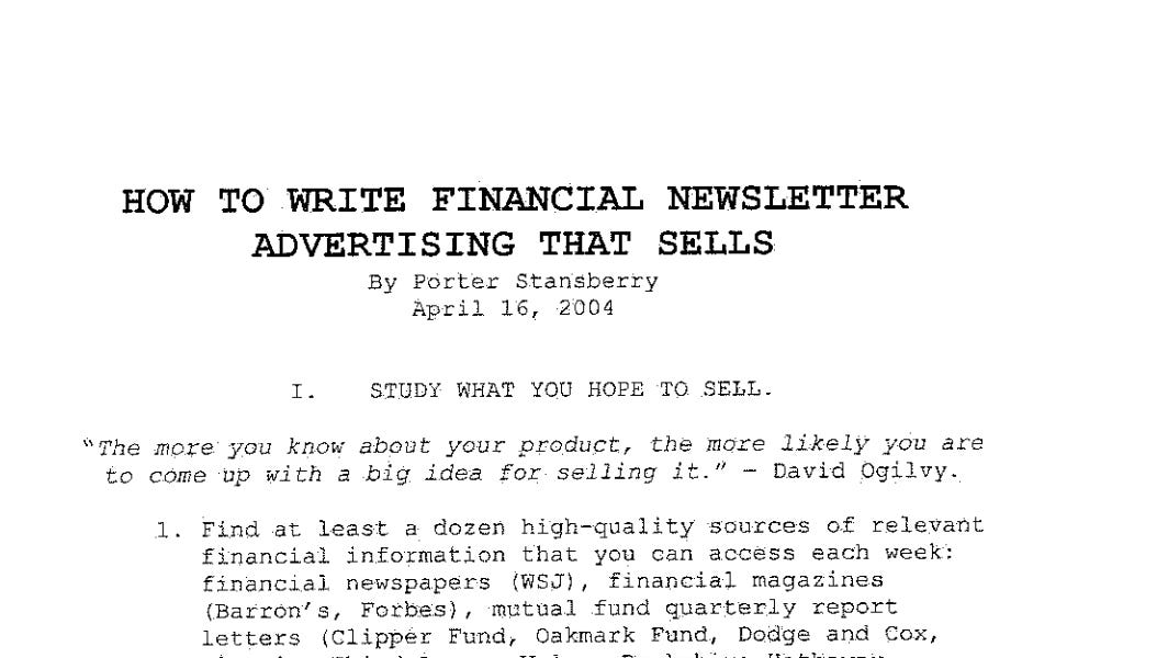 Porter Stansberry Interview Transcript and Financial Advertising ...