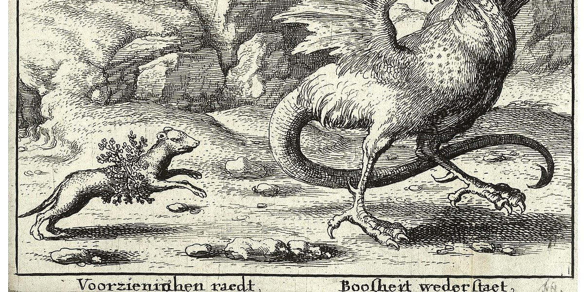 Snake and Weasel - by Elka B - Fables For a Foibled Age