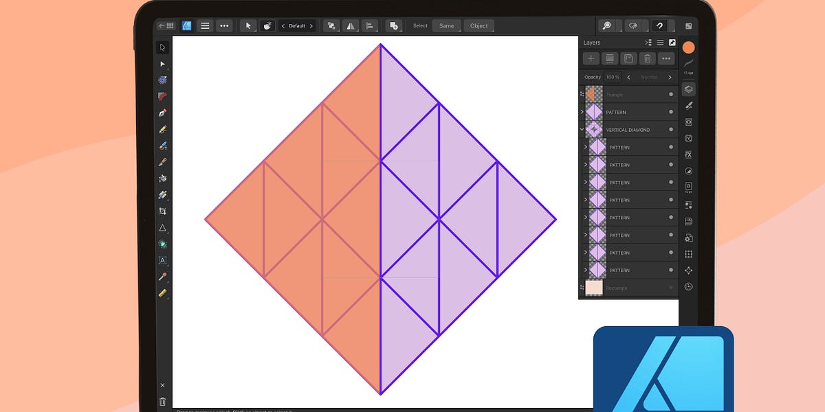 Surface Pattern Design: A Mirrored DIAMOND Repeat Automated Template