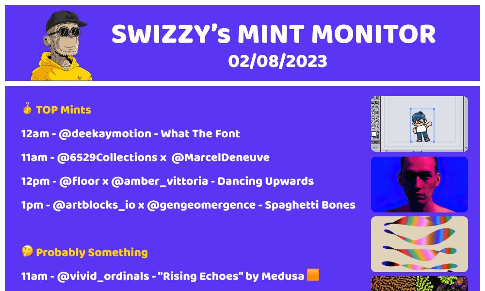 Your Daily MINT MONITOR!🌱 - Swizzy’s Mint Alpha 🌿