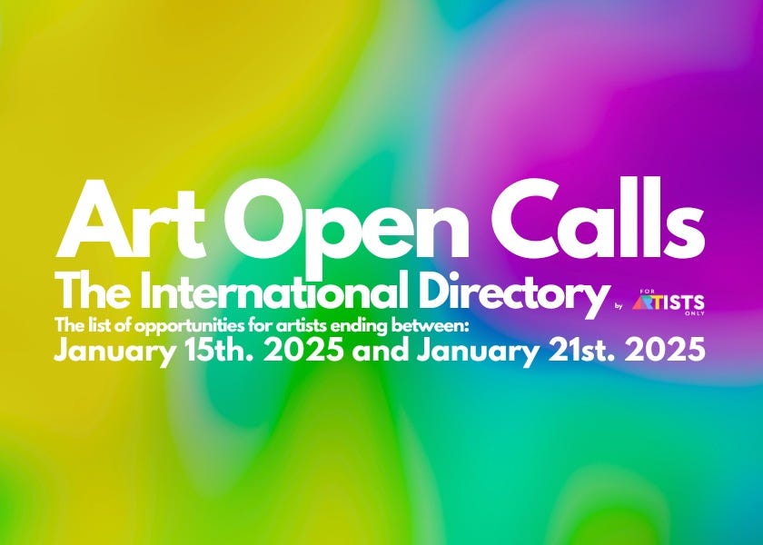 The Art Open Calls Directory (35 Open Calls closing between January ...