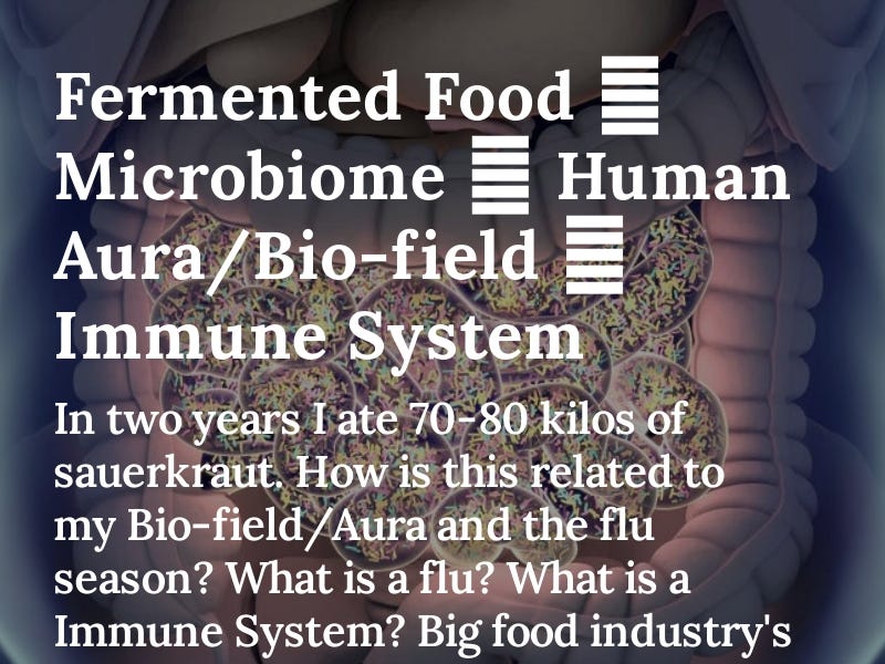 Fermented Food ↣ Microbiome ↣ Human Aura/Bio-field ↣ Immune System