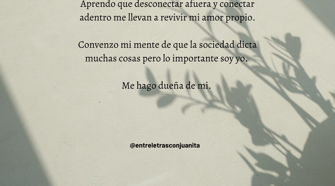 DESconectar para REconectar - Entre letras con Juanita