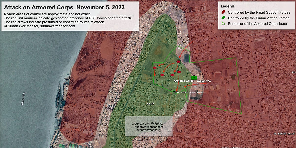 Map: RSF invade the Armored Corps
