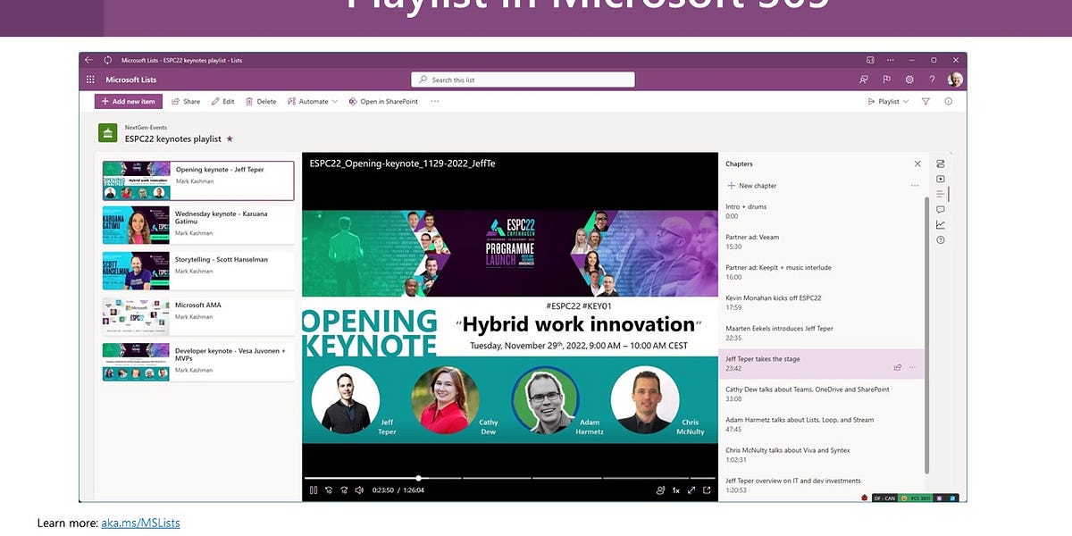 Create Playlists to share your video and audio files in Microsoft 365