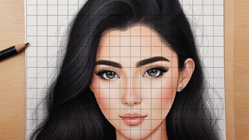 Drawing with Grid Method - by JoanaN - Design Easy