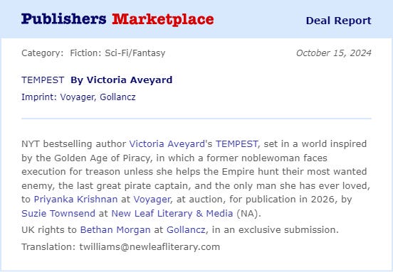 T E M P E S T - by Victoria Aveyard - Victoria’s Substack