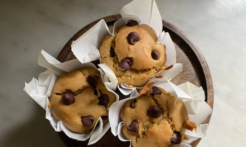 One-Bowl Chocolate Chip Muffins - by Jennie