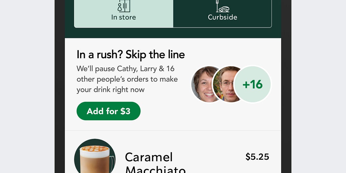 Starbucks Pay to Skip the Line - Soren’s Substack