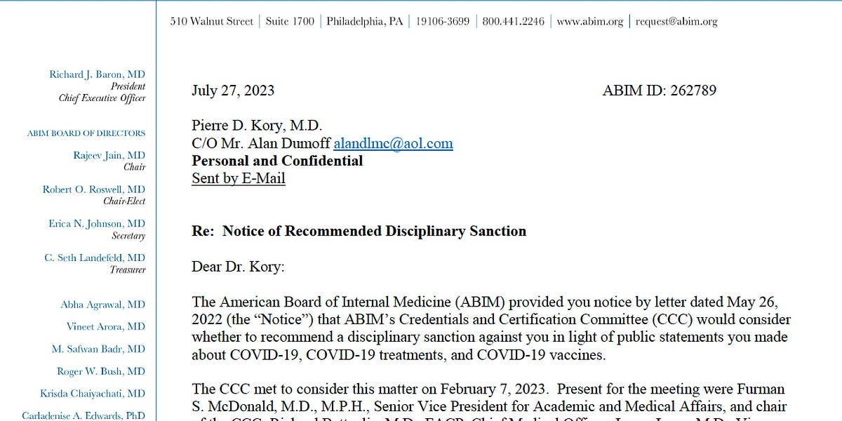 The ABIM Credentials and Certification Committee Decision To Revoke My ...