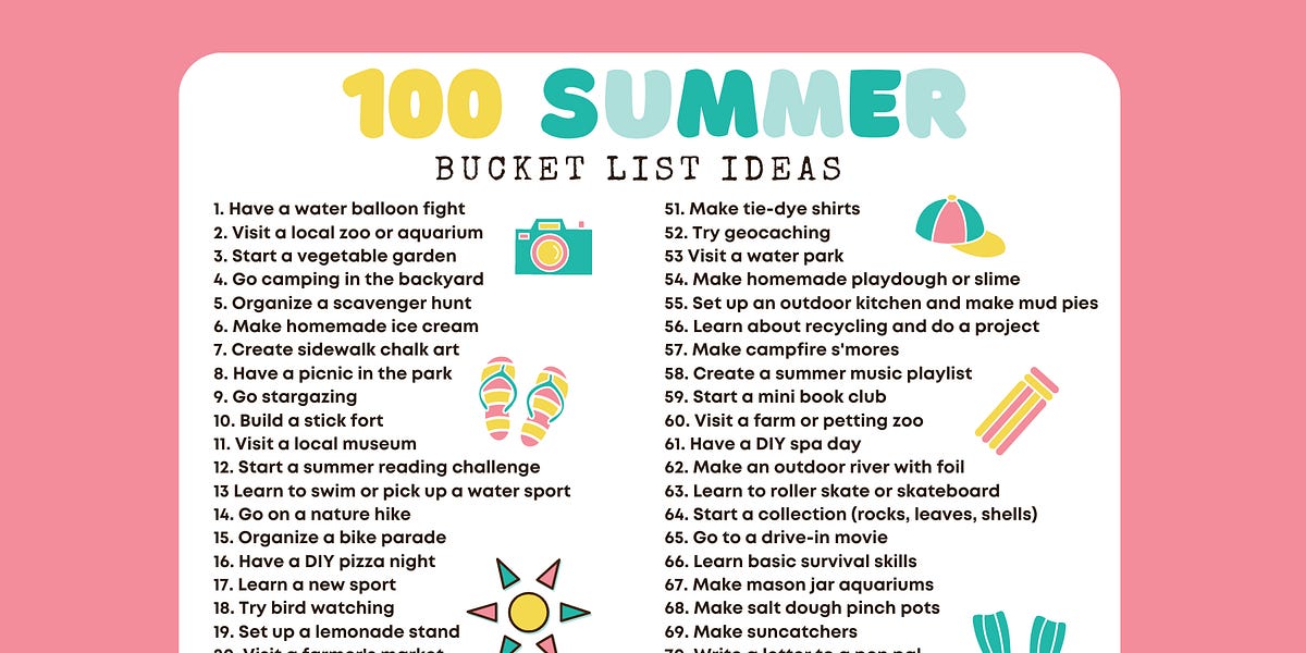 100 Summer Bucket List Ideas ☀️ - Hello, Wonderful