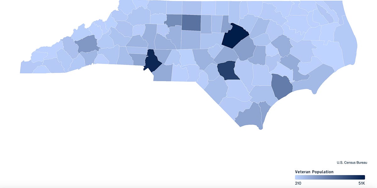 NC Veterans Day Data Visualizations - by Amanda Johnson
