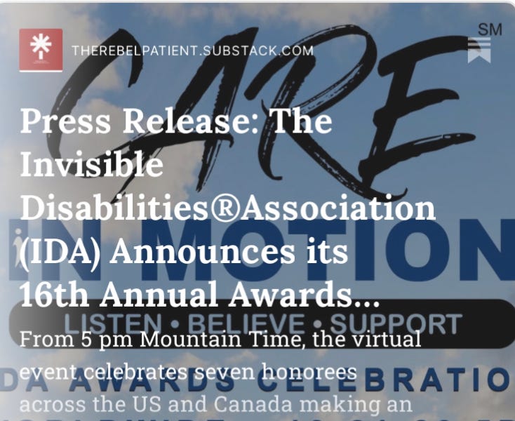 Press Release: The Invisible Disabilities®Association (IDA) Announces ...