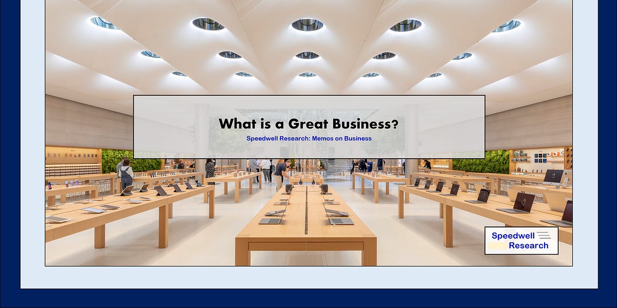 What is a Great Business? - by Speedwell Research