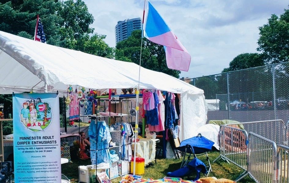 Minneapolis Pride hosts “Adult Diaper Enthusiasts” booth at festival