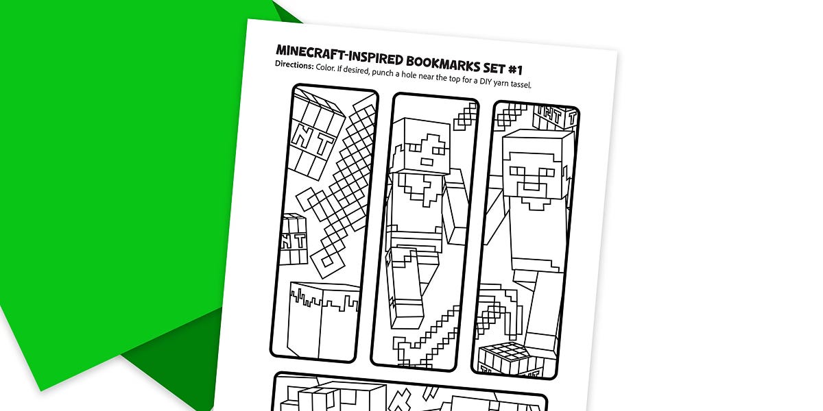 Minecraft-Inspired Bookmarks (Subscriber Gift)