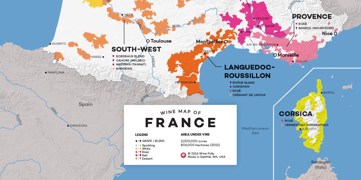 The Wine Map of France - by Geoffrey Finch