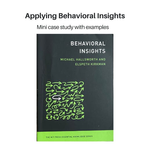 Applying Behavioral Insights Applying Behavioral Insights