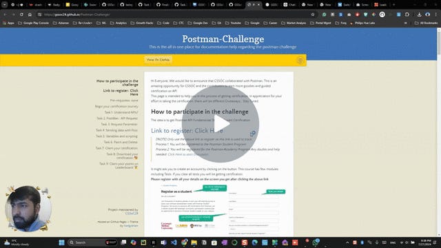 GSSOC Postman Challenge: Live - by GirlScript Foundation
