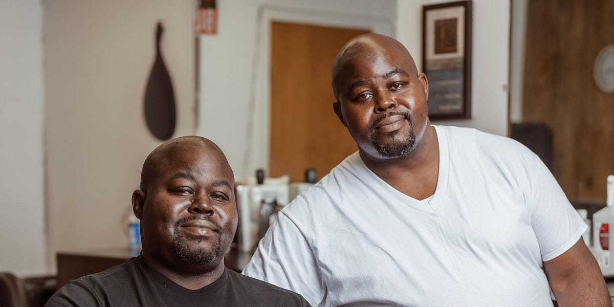 Adrain Smith: Twins Side by Side Barbershop - by Phil Eich