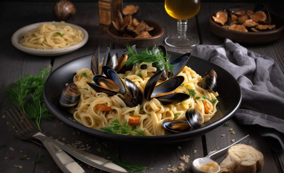 Tagliolini alle cozze e birra belga - by Nicola Mattina