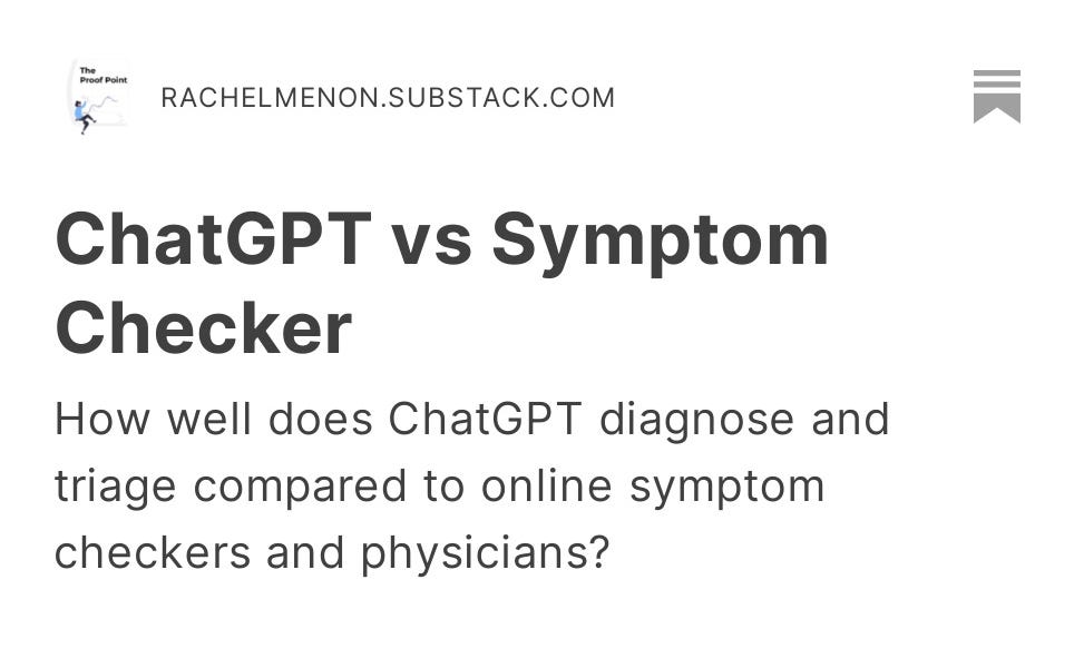 ChatGPT vs Symptom Checker - by Rachel Menon, PA-C