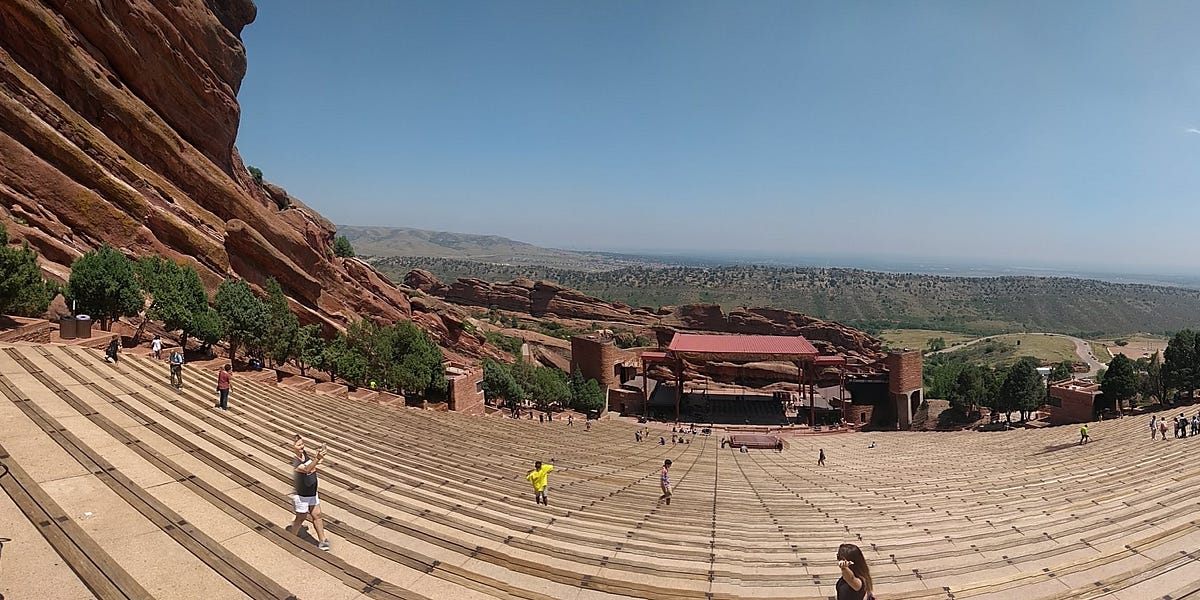 Walking to Red Rocks amphitheatre - by John Matthews